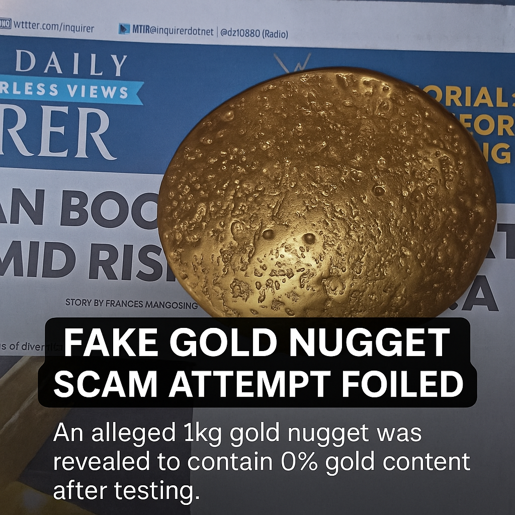 Fake Gold Nugget Scam Attempt Foiled: A Real Case at Our Office